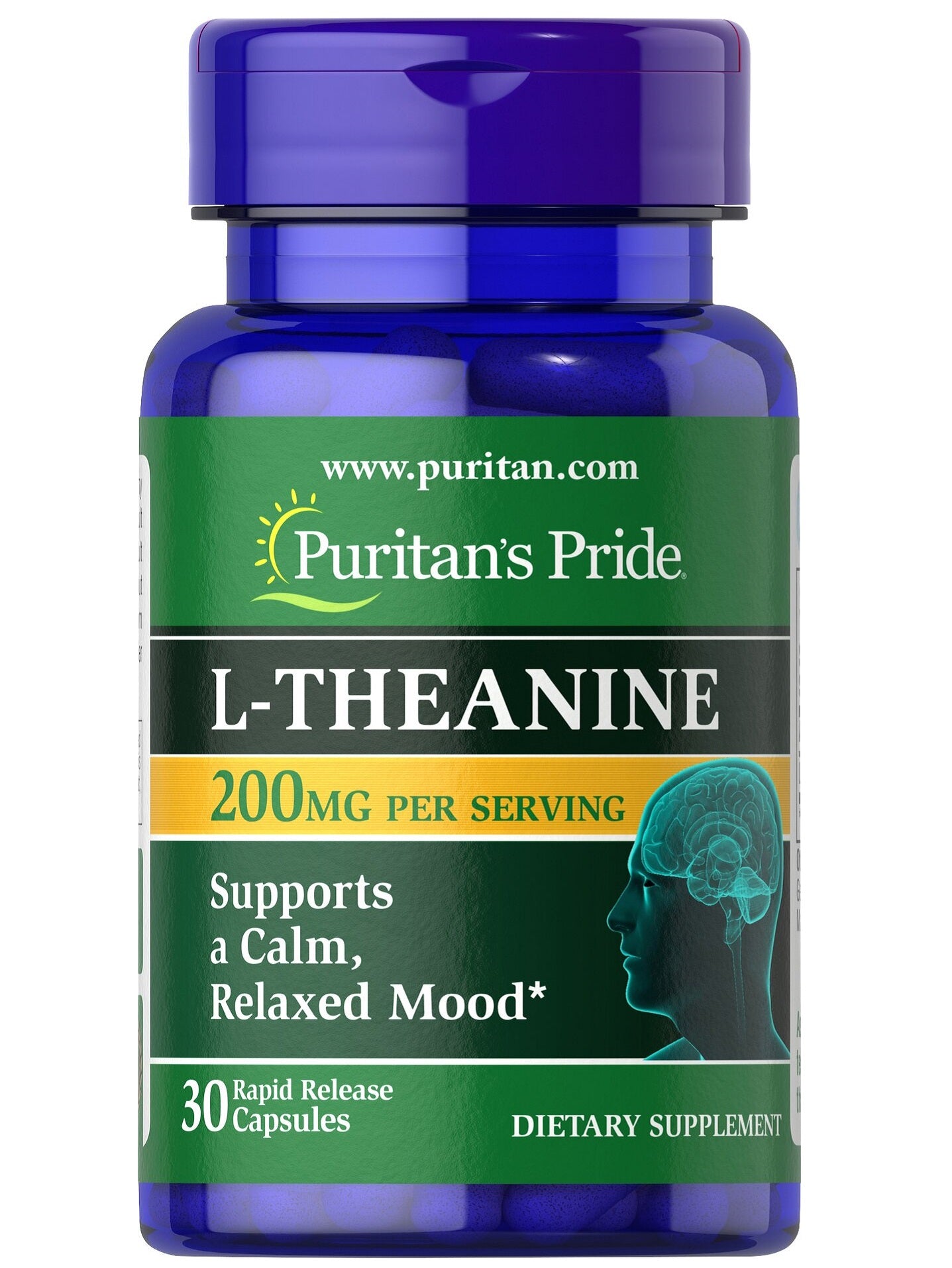 L-Teanina, 200mg, sueño, relajación, función cerebral. Puritan’s Pride ...