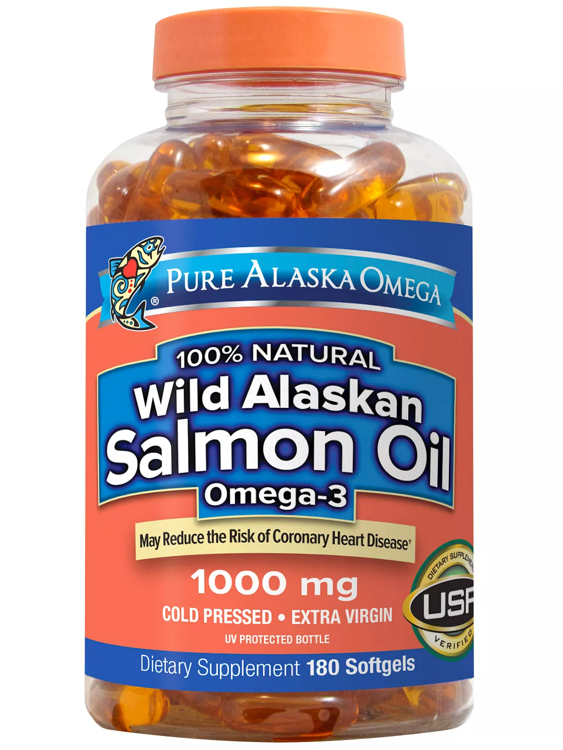 Puro Omega 3 de aceite de salmón salvaje de Alaska, 1000 mg, 180 softg ...