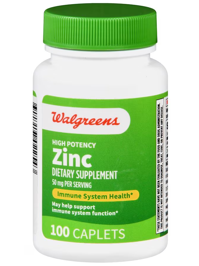 Zinc 50 mg, Walgreens, 100 capletas – Beyuga.com
